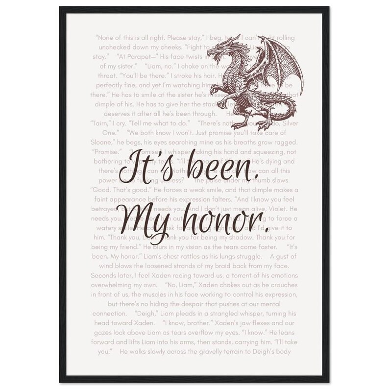 Fourth Wing Poster - Liam's Final Words Chapter 36 | Black Wooden ...