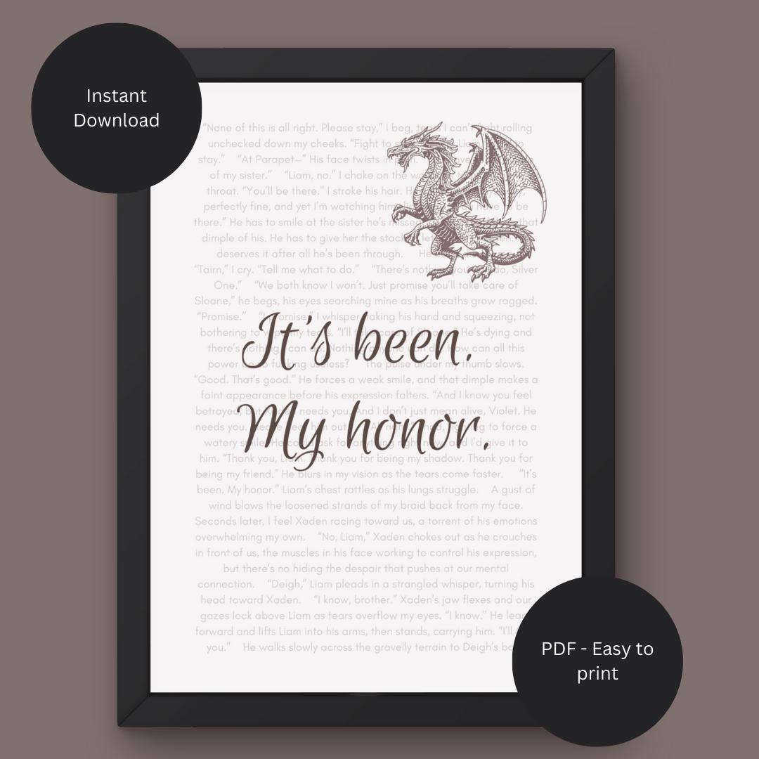 Fourth Wing Poster Liam's Final Words Chapter 36 Digital Print - Etsy