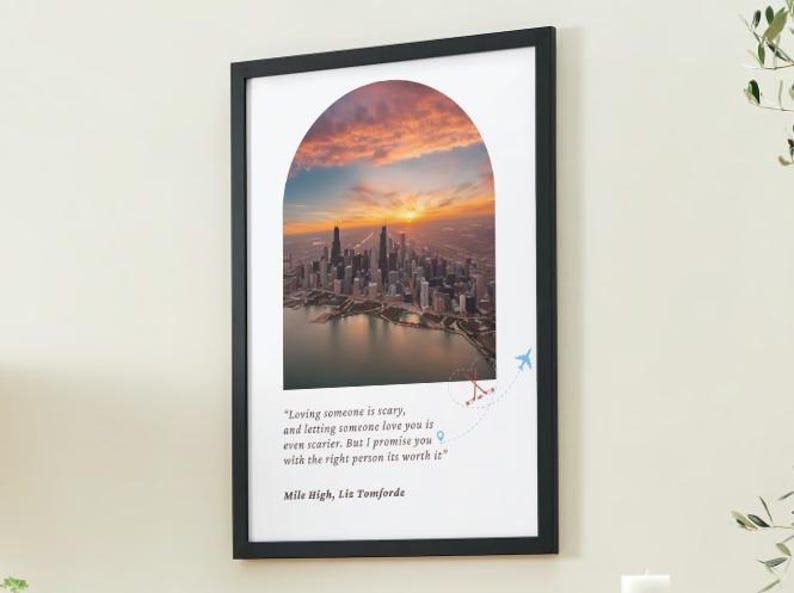 Chicago Sunset Poster | Mile High Book Series Art (digital Download) - Etsy