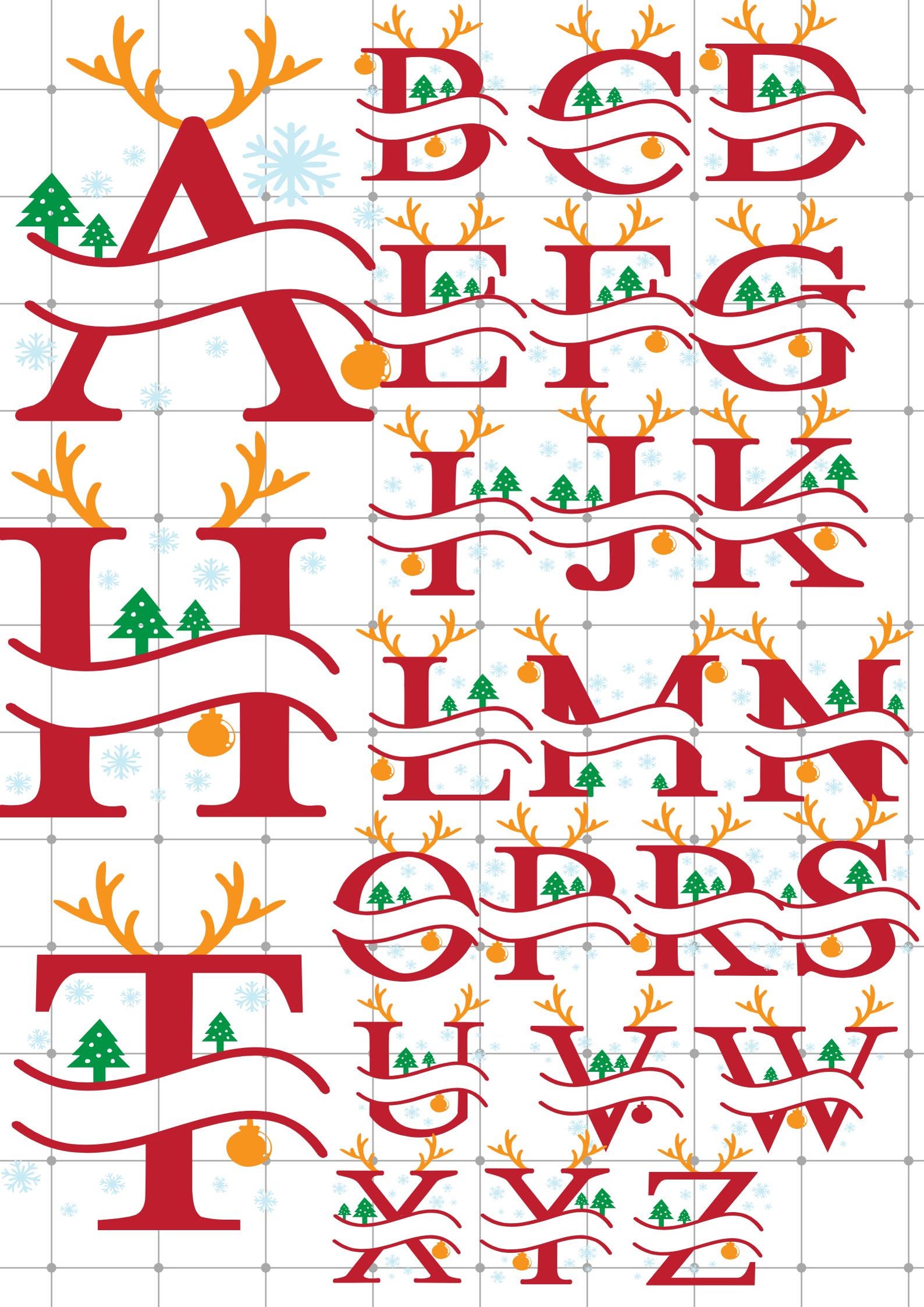 Christmas Alphabets Svg Christmas Letters Holiday Designs for Cricut ...