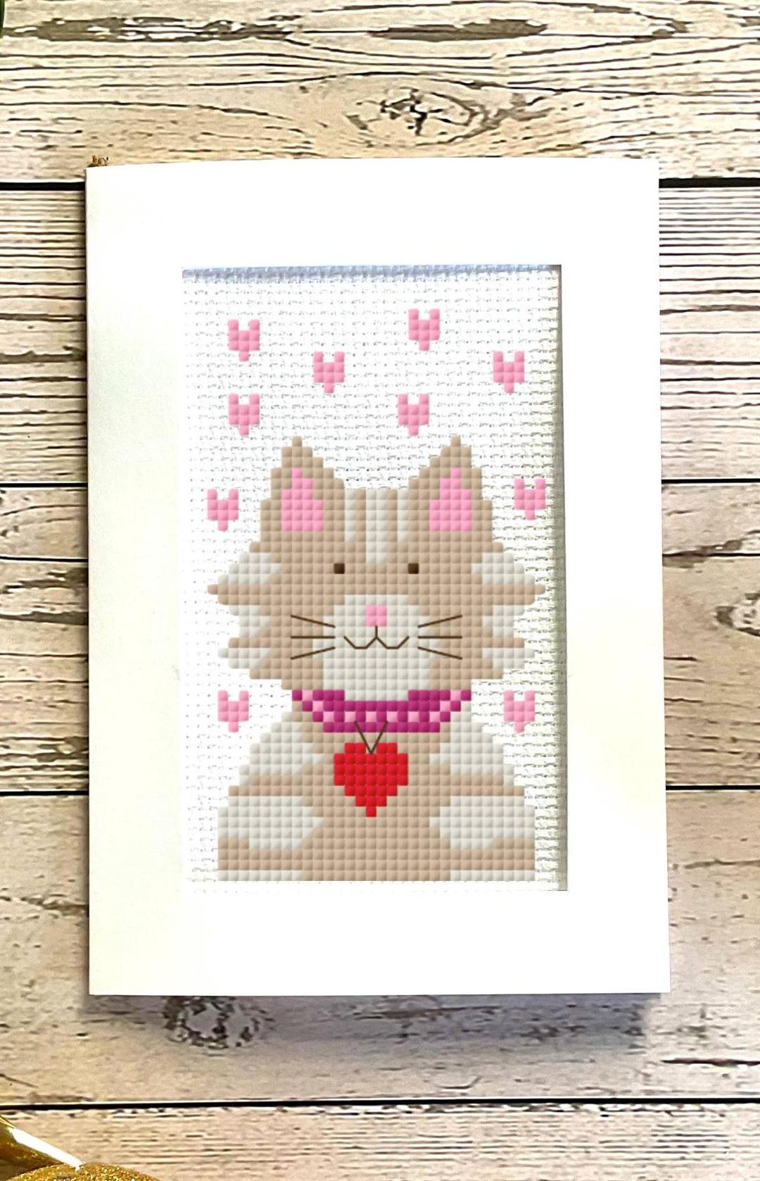 Cat With Hearts Cross Stitch Pattern: Cuddle Cat Card (PDF Chart) - Etsy