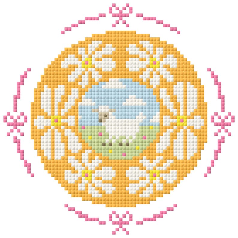 Little Lamb Cross Stitch Pattern: Daisy Border Animal Craft (PDF Chart ...