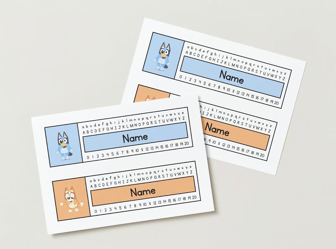 Bluey & Bingo Desk Name Tag/plate suited for Early Years of Primary - Etsy