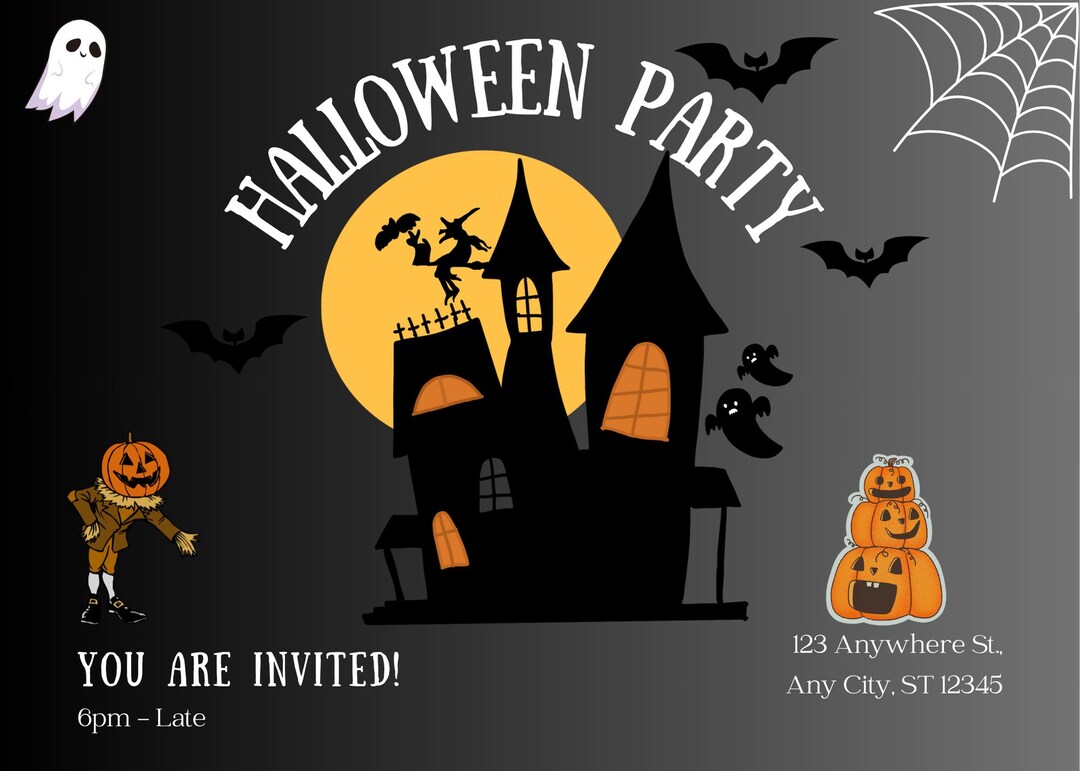 Cute Halloween Party Invitation Printable - Etsy