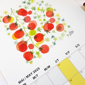 2025 Wall Calendar With Flower and Nature Poetic Watercolor ...
