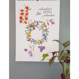 A4 Wall Calendar 2025, Calendar With Watercolor Illustrations, Calendar ...