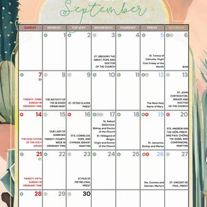 Digital Roman-catholic Calendar 2025 - Retro Desert - Etsy
