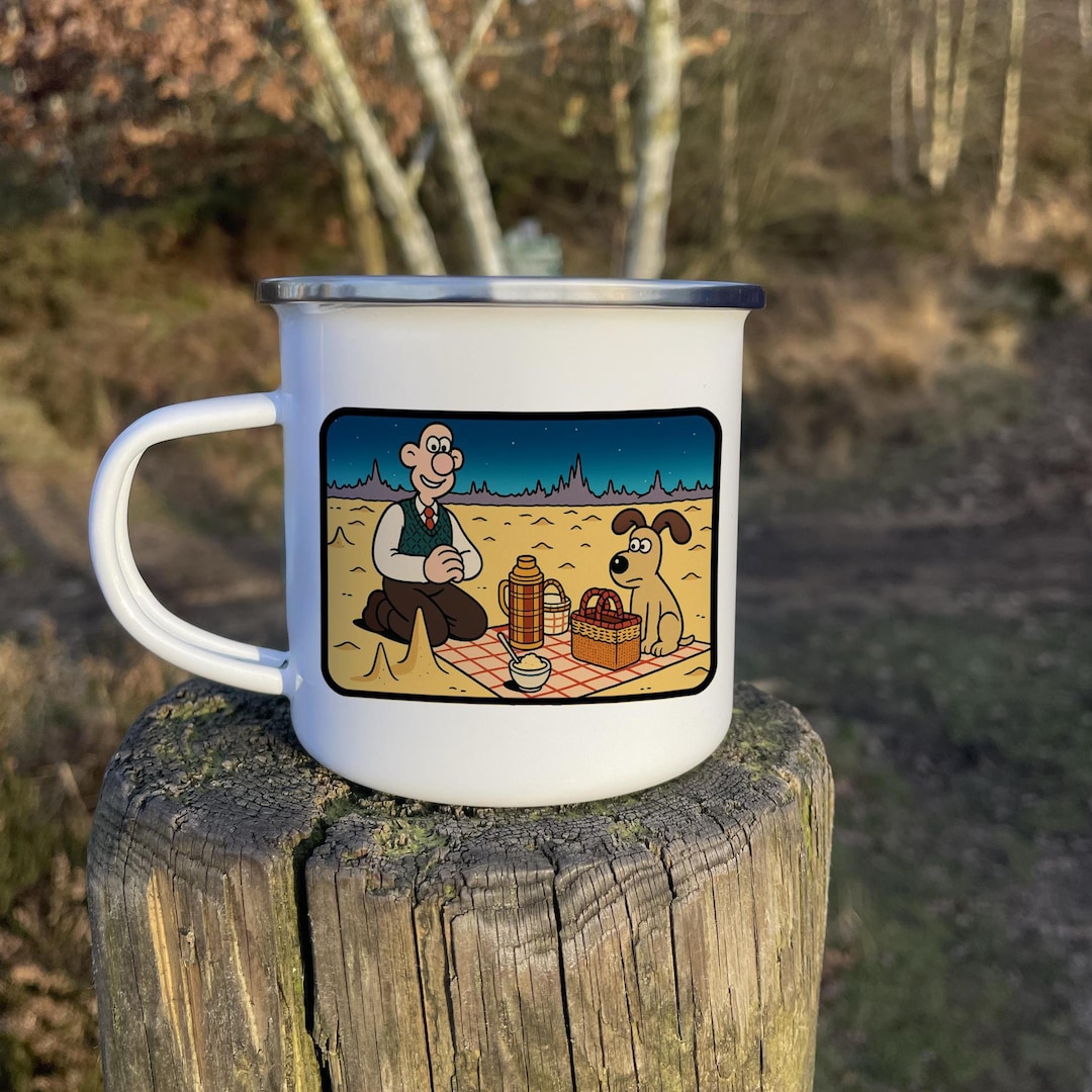 Wallace and Gromit Mug, A Grand Day Out, Wallace and Grommit Enamel Mug ...