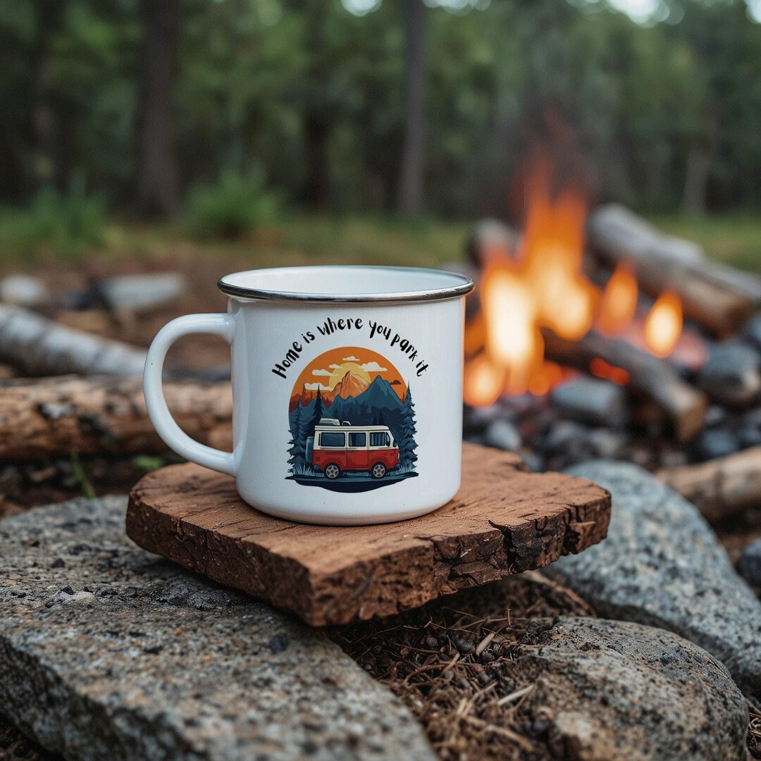 Caravan Enamel Mug, Campervan Gift, Caravan Cup, Travelling Gift ...