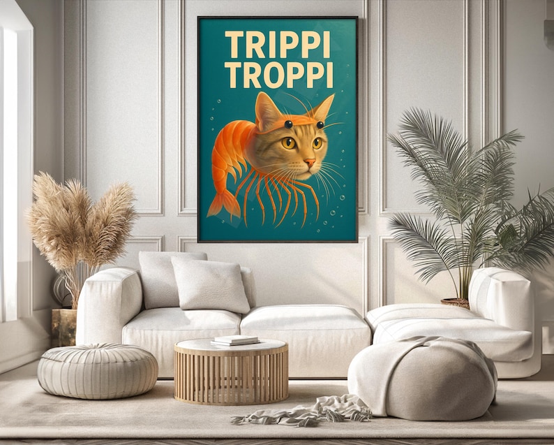 Trippi Troppi Cat Shrimp Poster – Funny Surreal Meme Print – Viral ...