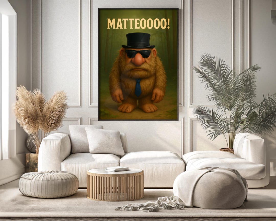 Matteoooo Poster – Funny Tiktok Italian Brainrot Meme Decor – Surreal ...