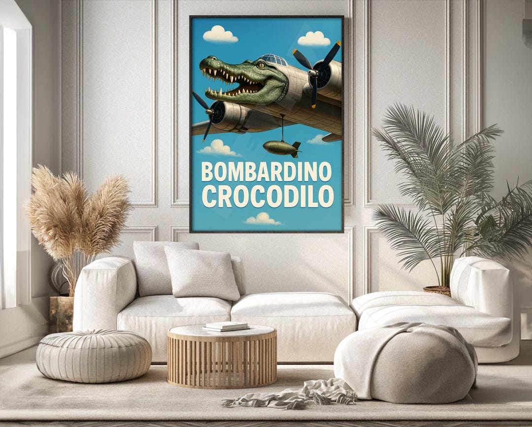 Bombardiro Crocodilo Poster – Viral Italian Brainrot Meme Wall Art ...
