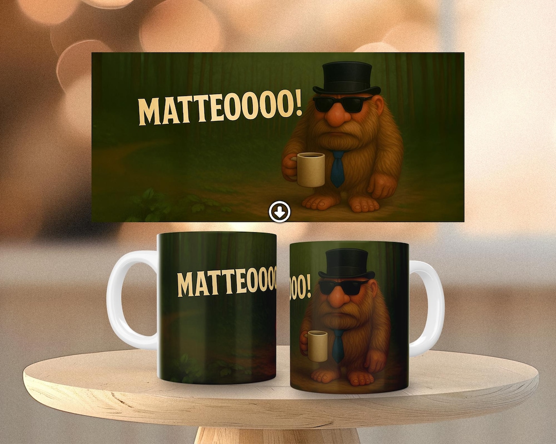 MATTEOOOO! Funny Meme Mug | Walking Shark Meme Cup | Italian Brainrot ...