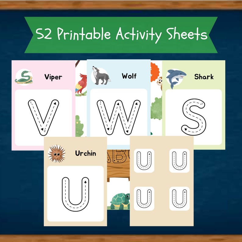 52 Printable Activity Sheets Trace & Color the 26 Capital Letters PDF ...