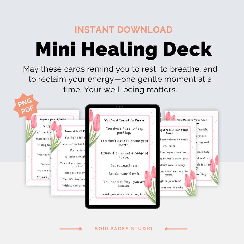 Emotional Burnout Healing Cards: Self-care Affirmation Deck (PDF) - Etsy