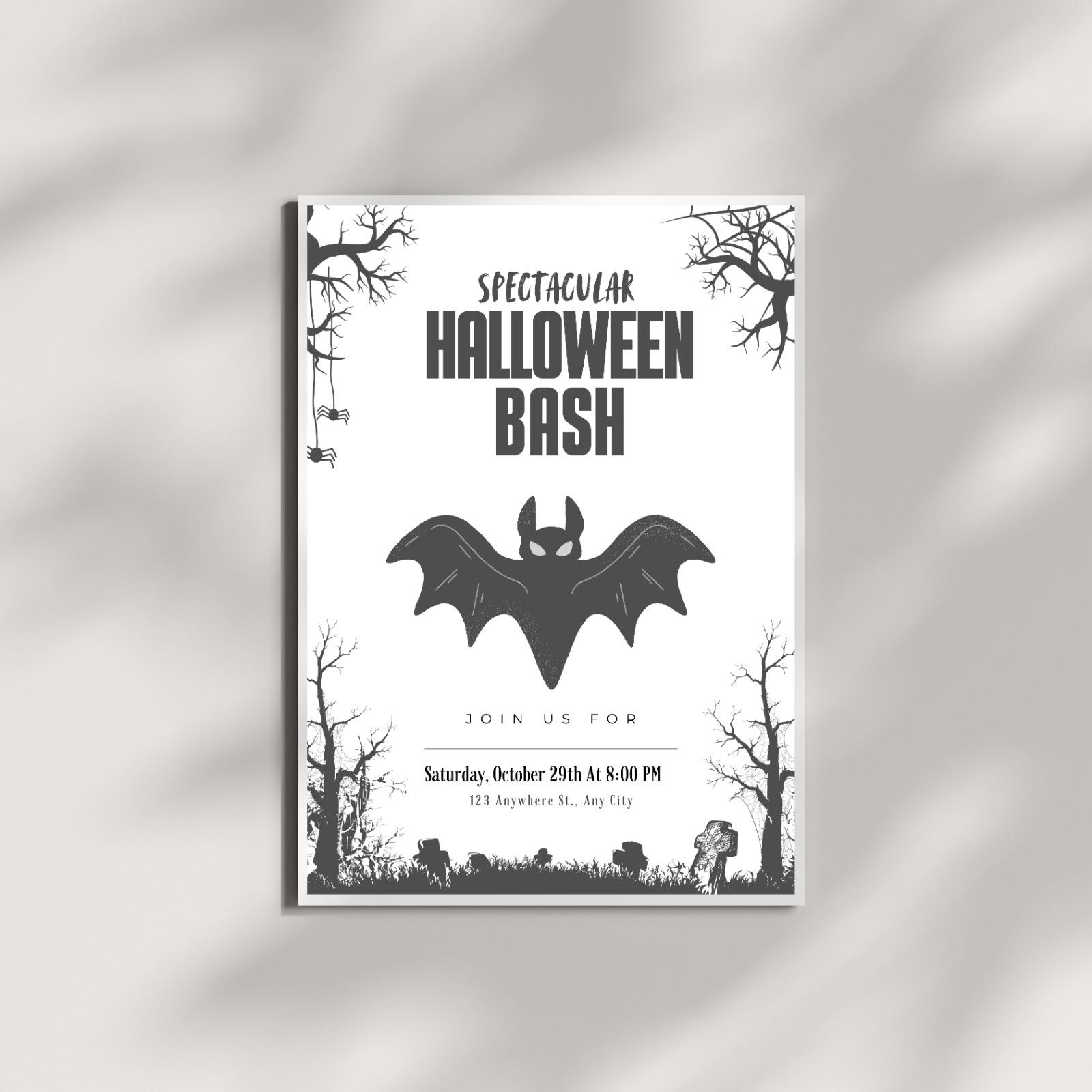 Editable Halloween Party Invitation Template Spooky Canva Design DIY ...