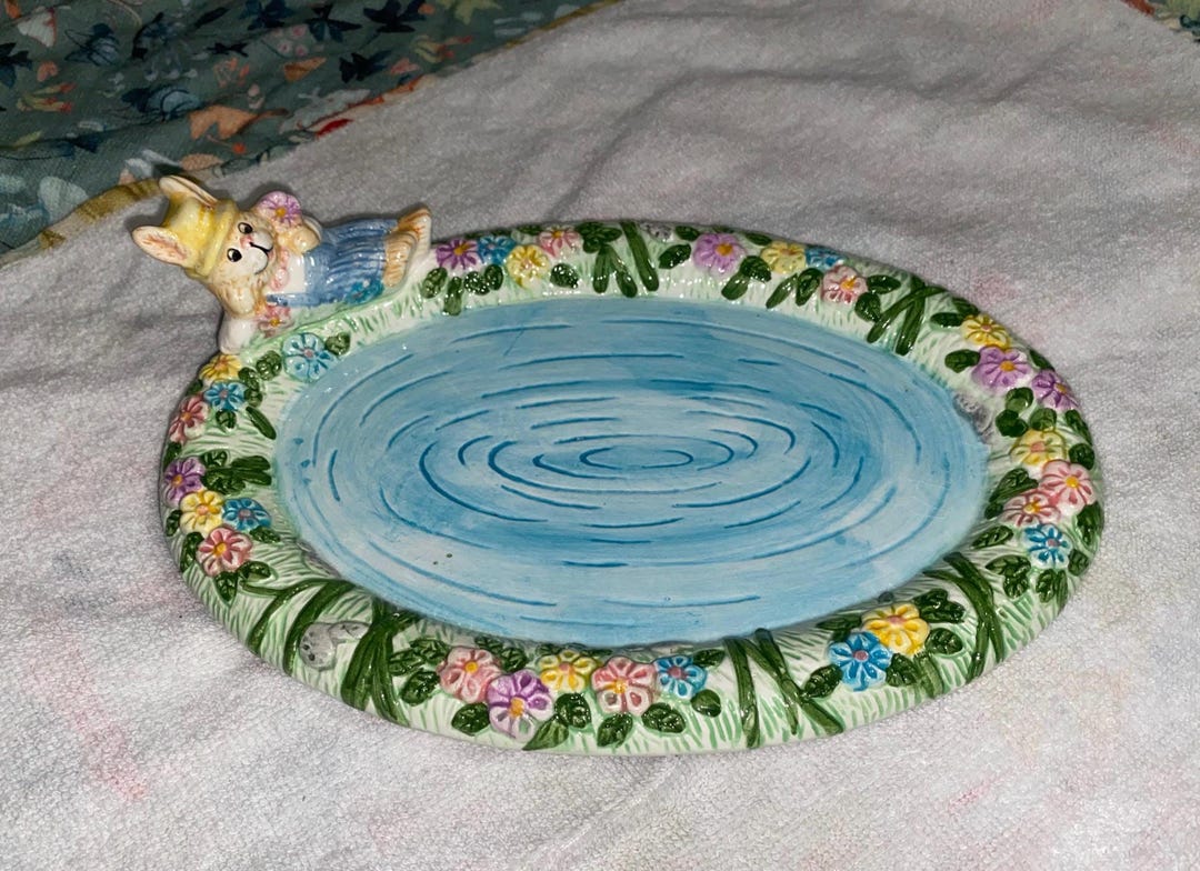 VINTAGE - Mercuries “bunnies in the Garden” - Tea Platter (1994) - Etsy