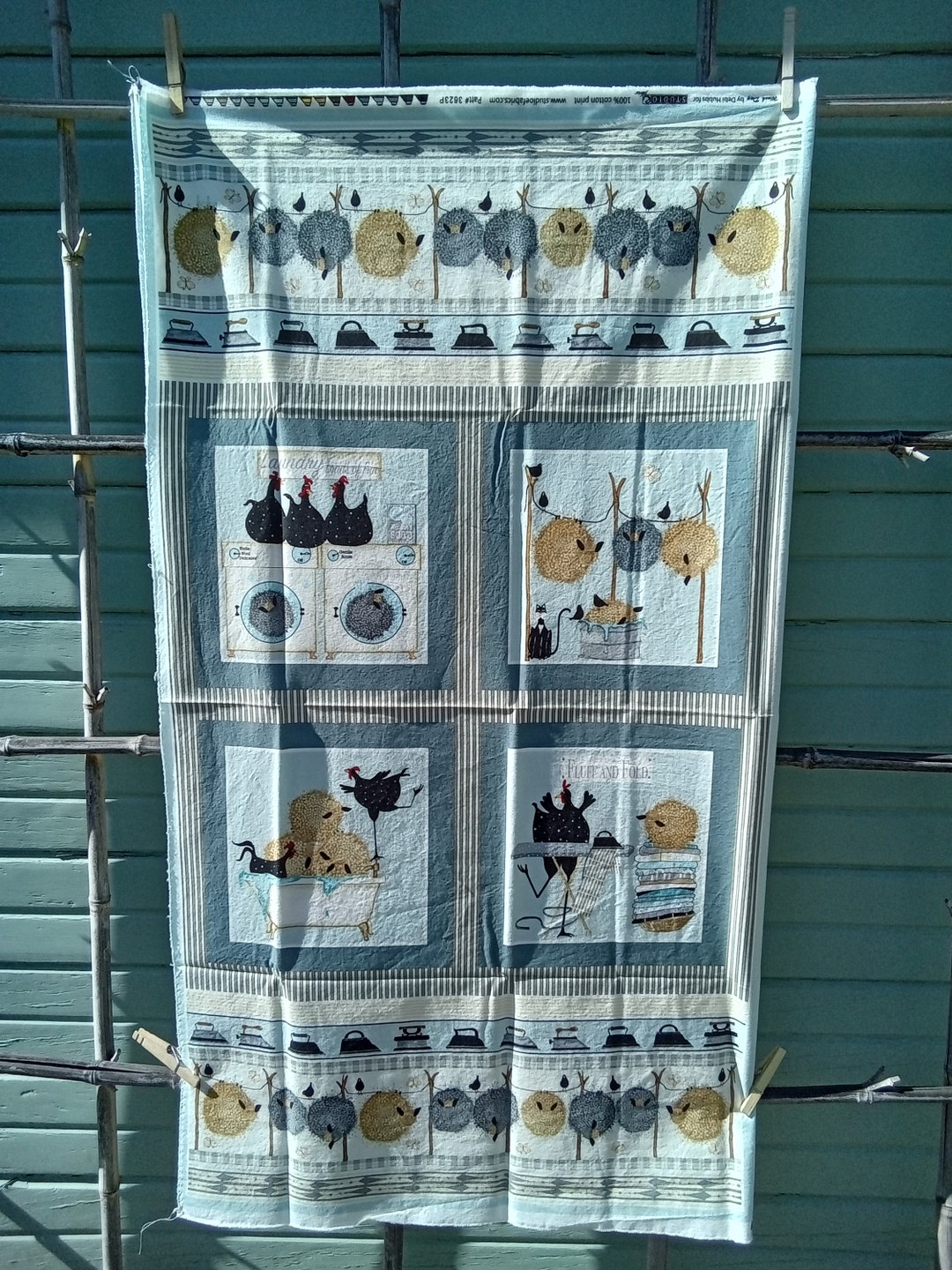 Wacky Chicken Cotton Fabric - by the Panel - Wash Day - 3623 - Etsy