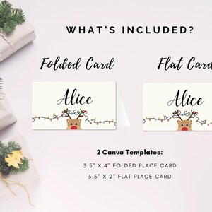 Personalised Christmas Place Cards EDITABLE TEMPLATES, Colourful ...