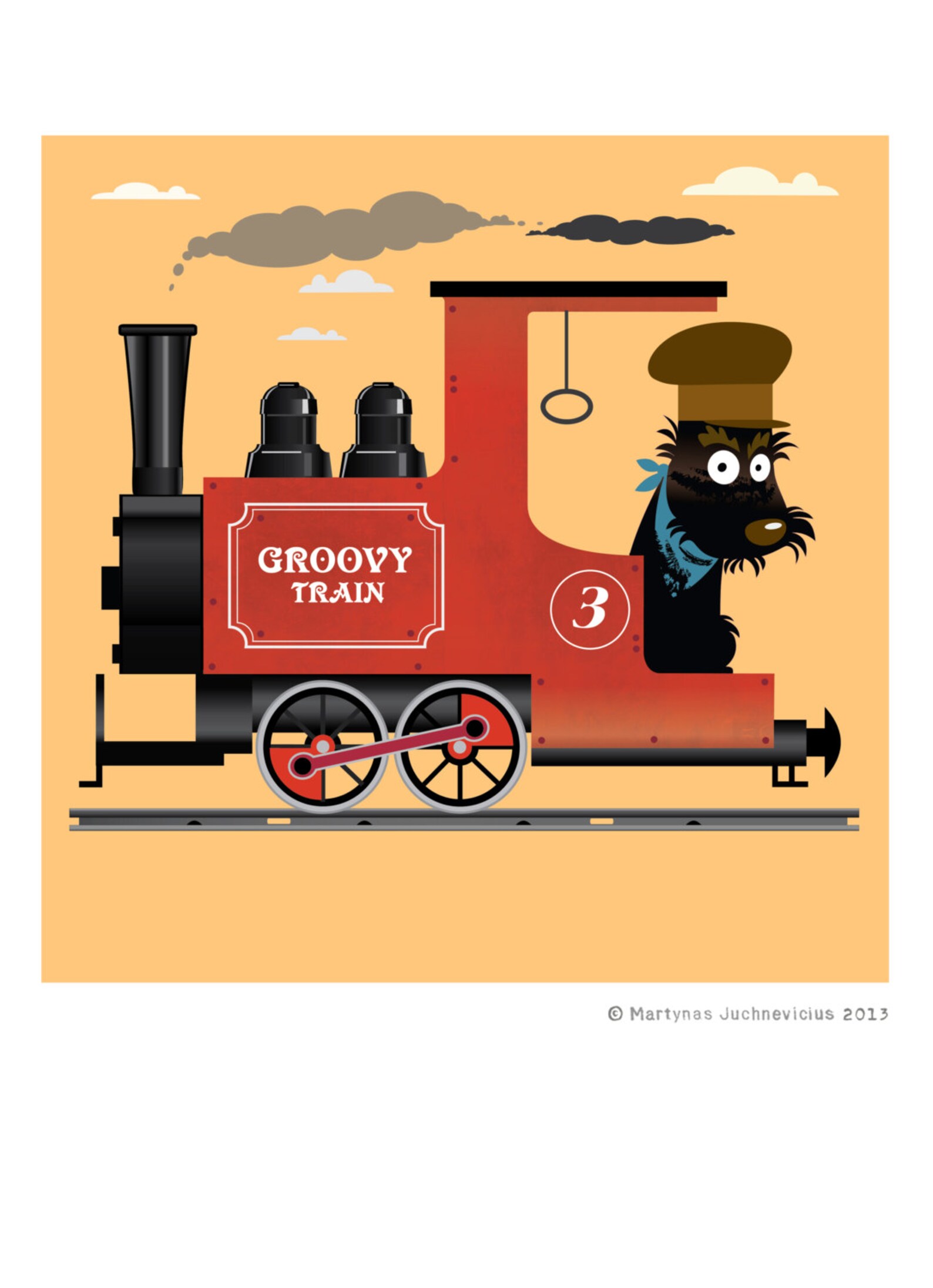 Groovy Train Digital PRINT - Etsy