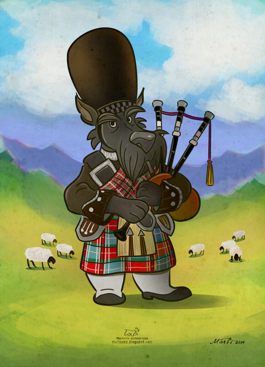 Scottie Wearing Traditional Scottish Uniform Digital Print - Etsy