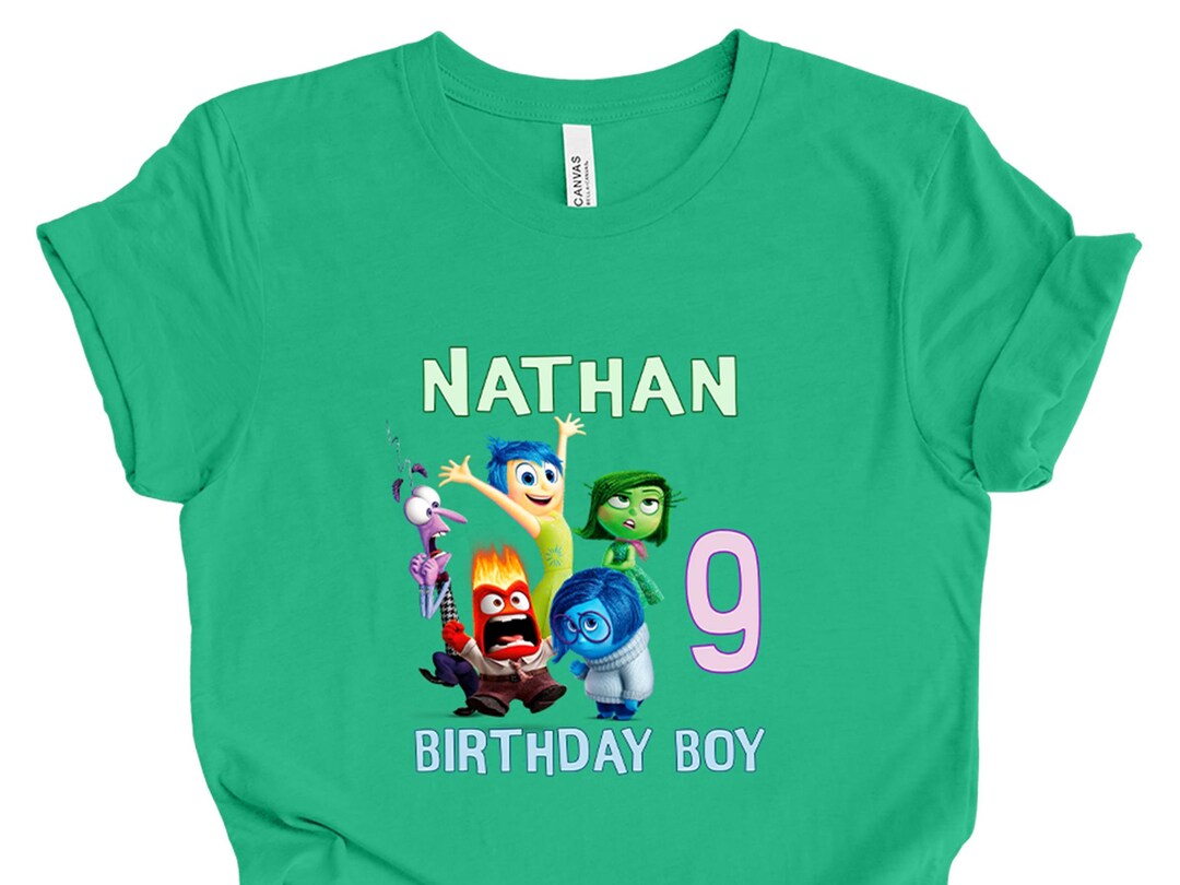 Disney Inside Out Birthday Name-age Shirt, Sadness-anger-disgust-envy ...
