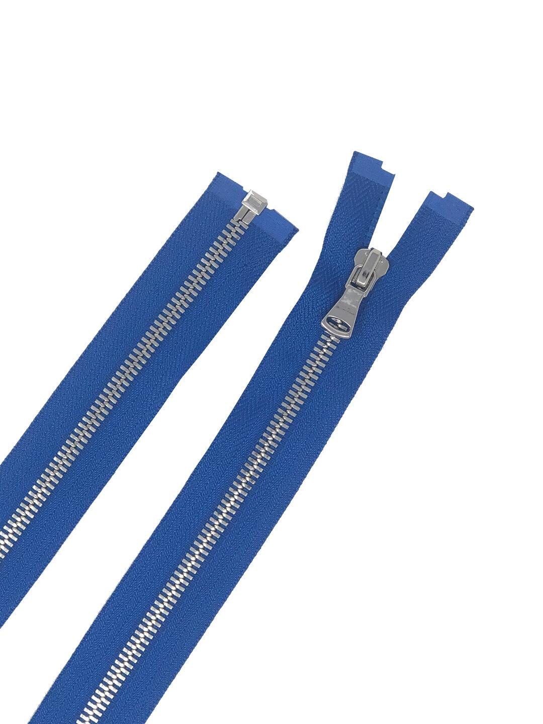 Glossy 5mm One-way Separating Open Bottom Zipper, Royal Blue|silver ...