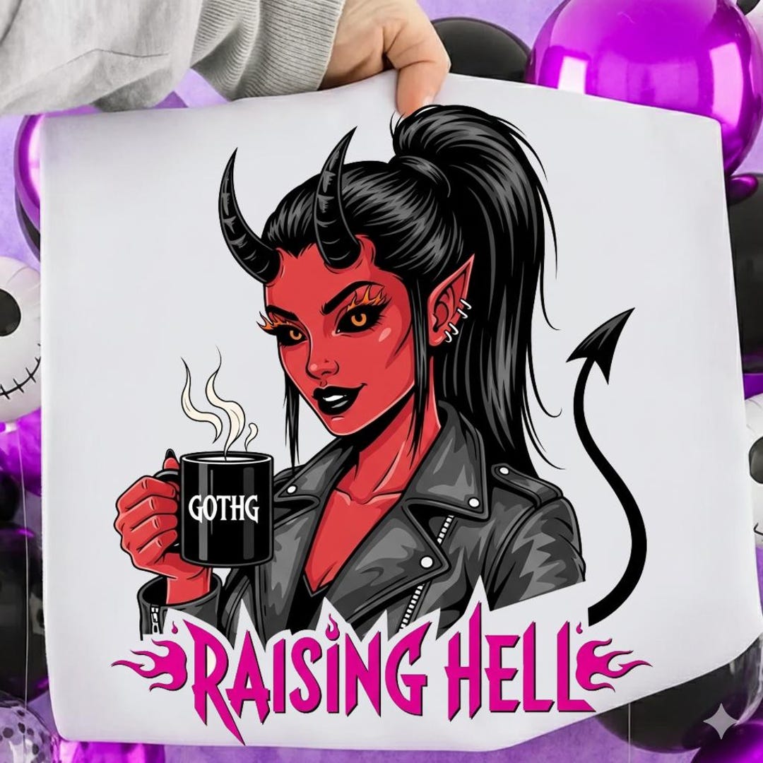 Goth Devil Girl T-shirt: Spooky Halloween PNG (digital Download) - Etsy