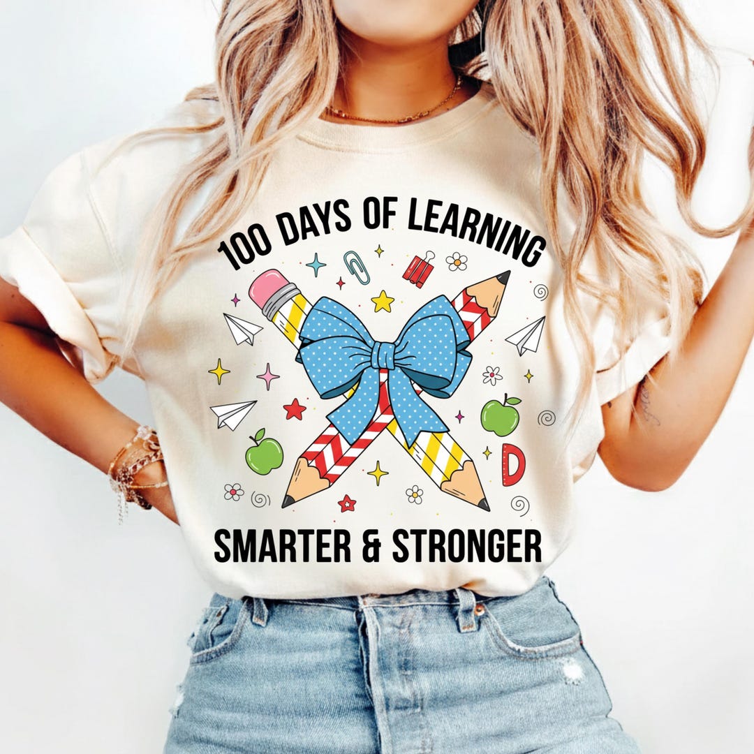 100 Days of School Coquette , Teacher 100 Days Design, Pink Bow ...