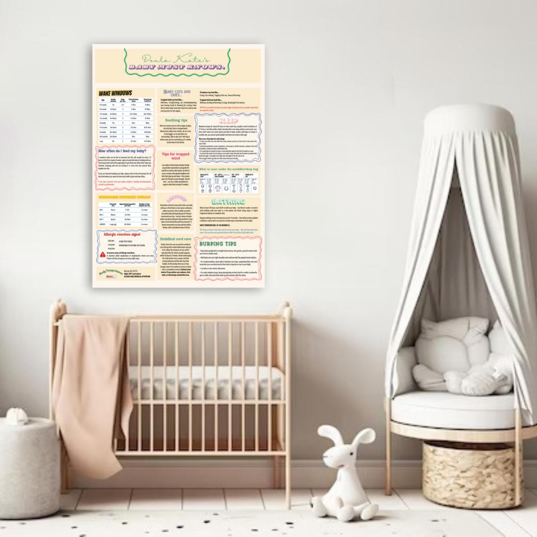 Newborn Baby Must Knows Poster | Baby Guide | Infographic Info Sheet ...