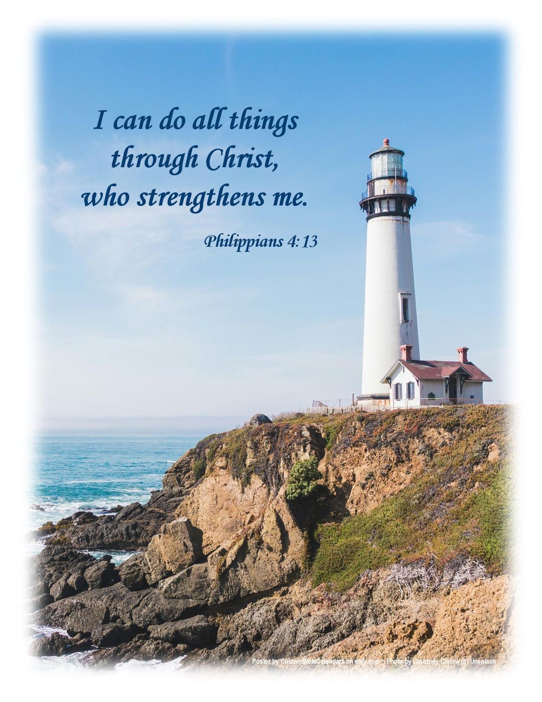 Downloadable Poster, Lighthouse. Your Choice of 7 Popular Bible Verses ...