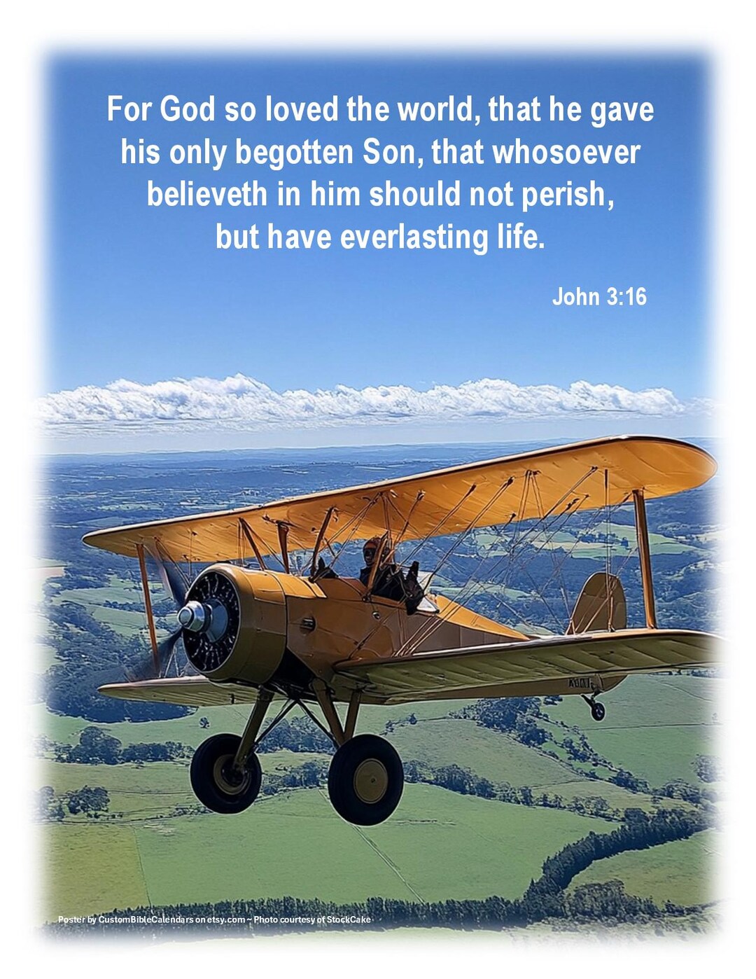 Downloadable Poster, Vintage Airplane. Your Choice of 7 Popular Bible ...