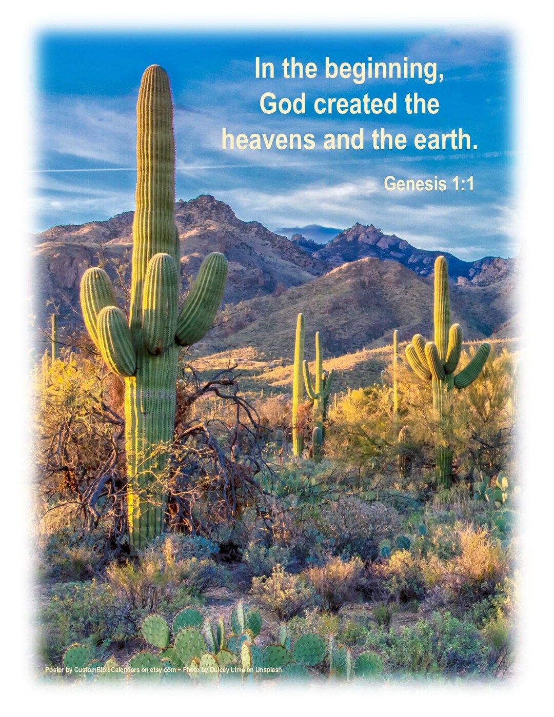 Downloadable Poster, Desert With Cactus Plants. Your Choice of 7 ...