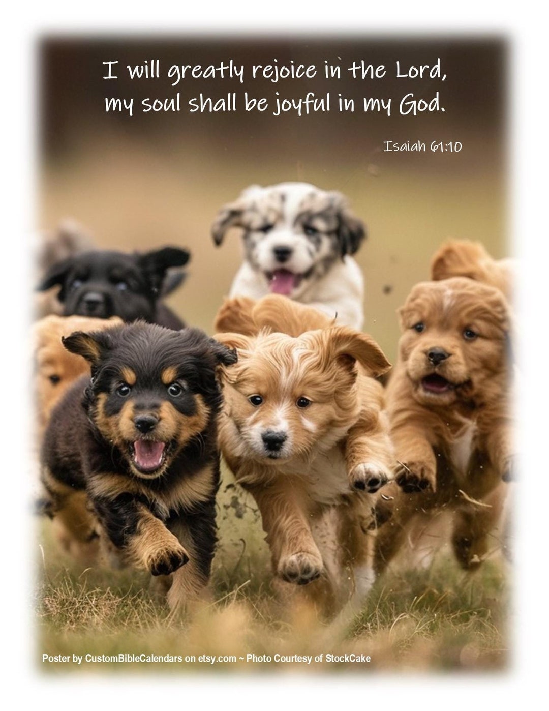 Downloadable Poster With Puppies. Your Choice of 7 Popular Bible Verses ...