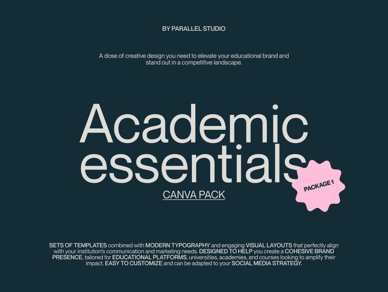 Academic Essentials Canva Template Pack Pt. 1 - Etsy