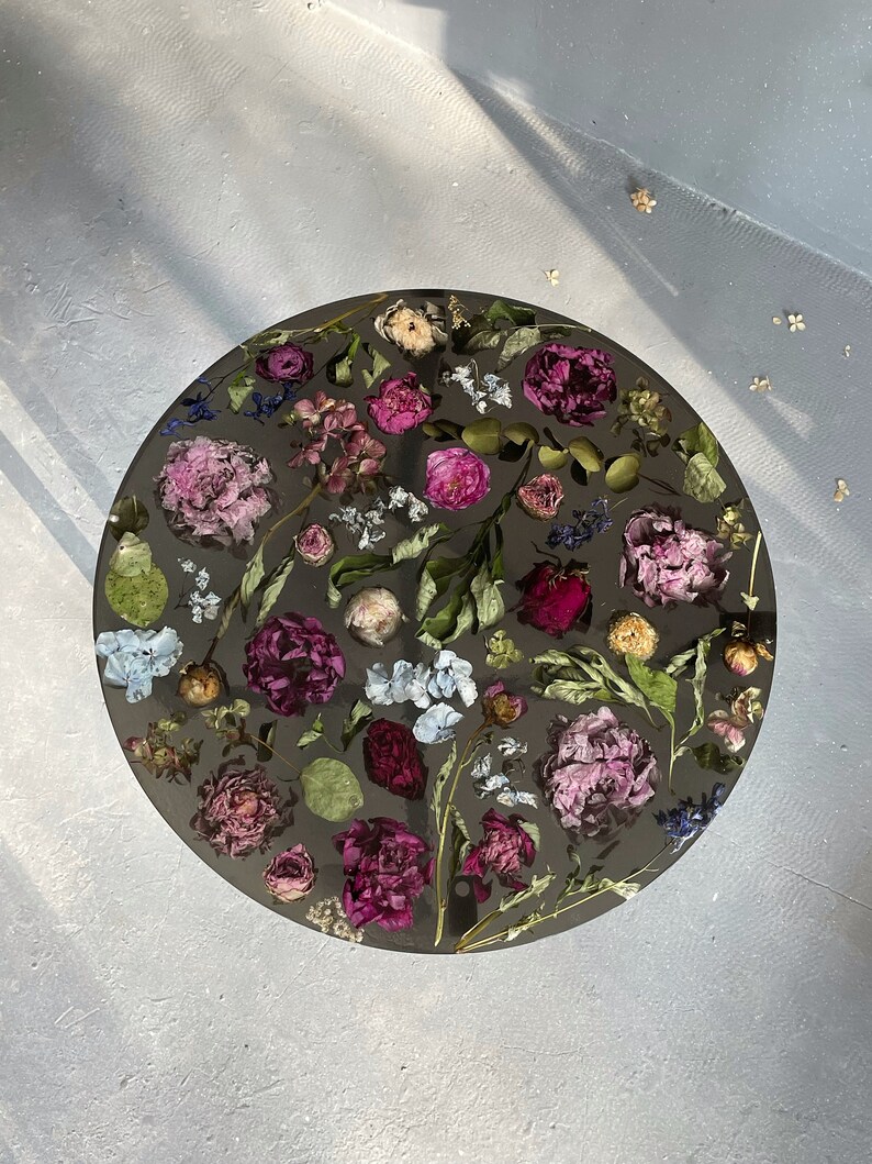 Epoxy Resin Coffee Table With Flower - Etsy