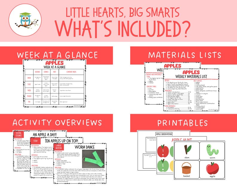 Apple Preschool Curriculum: Fall Activities & Crafts (ages 2-5 ...