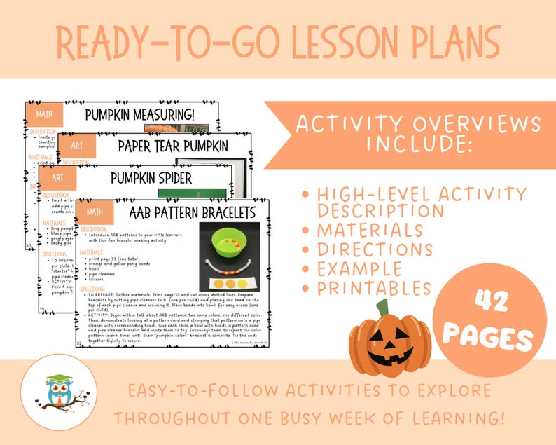 Pumpkin Patch Preschool Curriculum: Fall Learning Activities ...