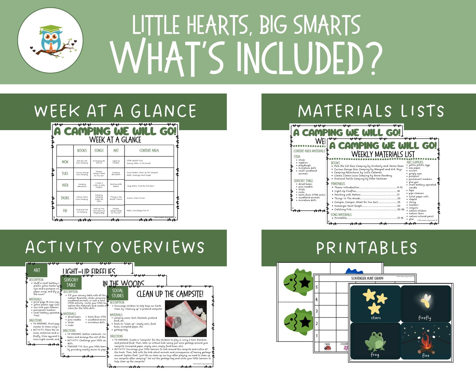 Camping Preschool Lesson Plans | Toddler Curriculum | Summer Camp Theme ...