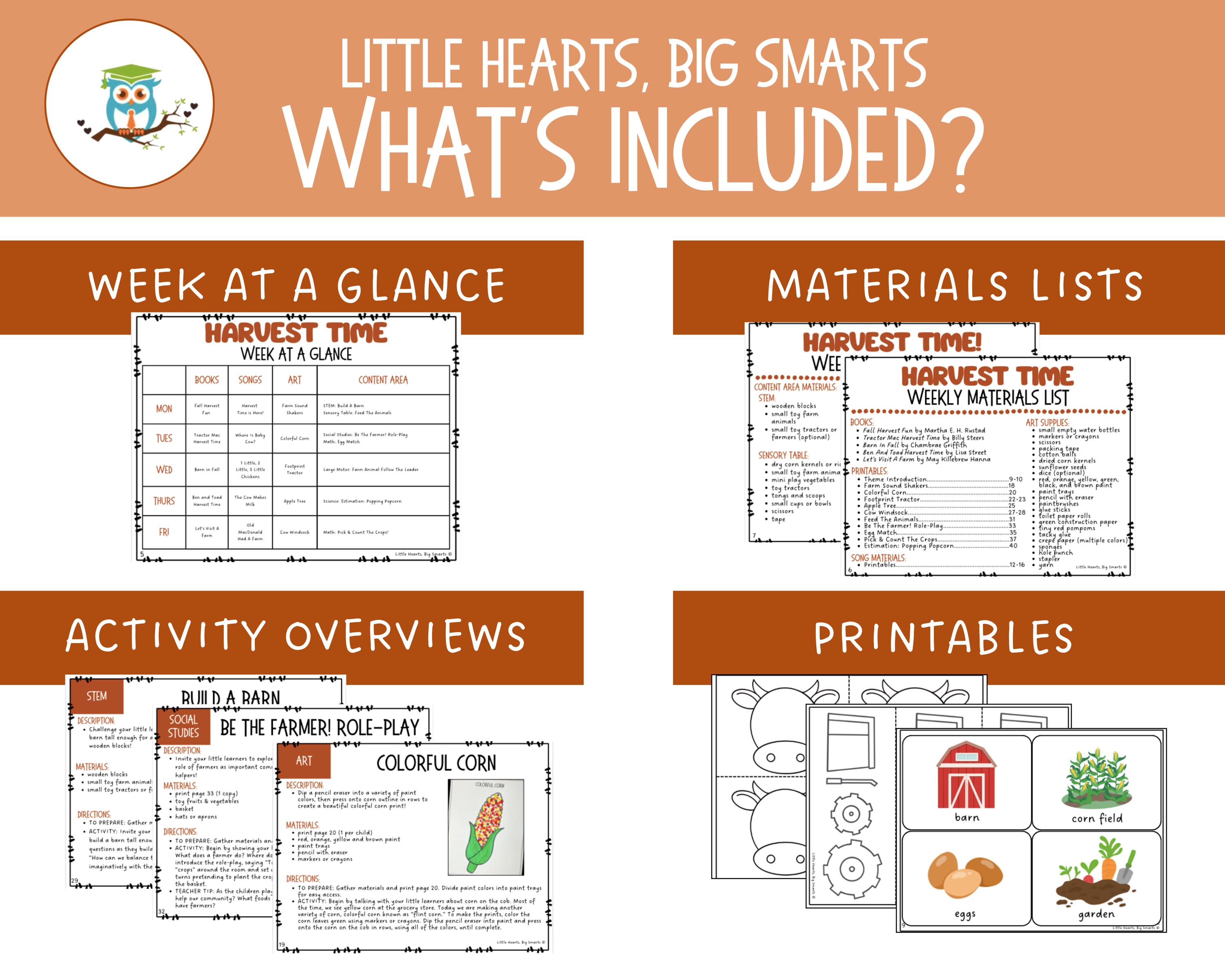 Harvest Time Preschool Curriculum: Fall Learning Activities & Farm ...
