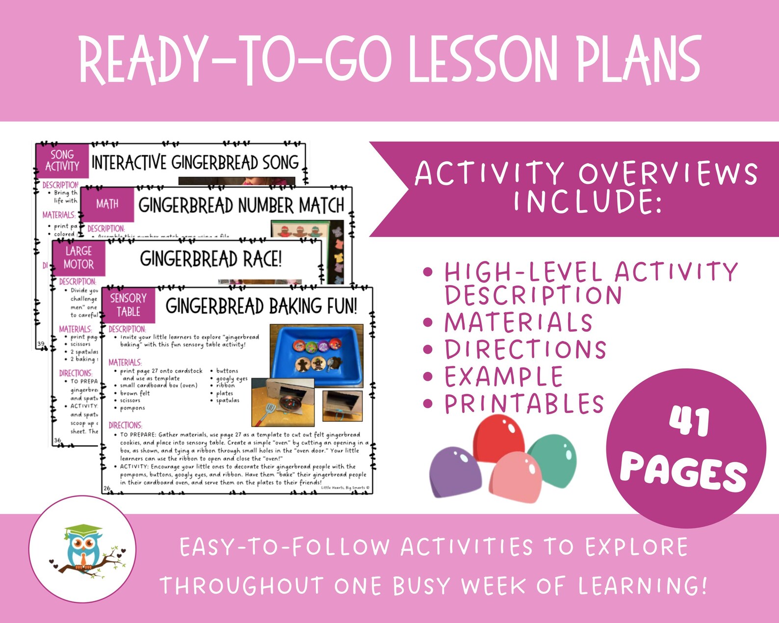 Gingerbread Preschool Unit | Toddler Winter Lesson Plans | Christmas ...