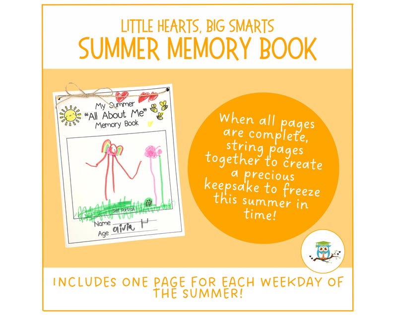 My Summer "all About Me" Memory Book for Prek-6th Grade, Summer Daily ...