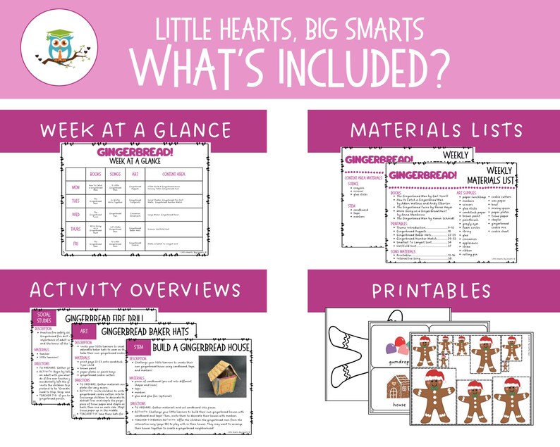 Gingerbread Week Preschool Activities Daycare Lesson Plans Winter ...