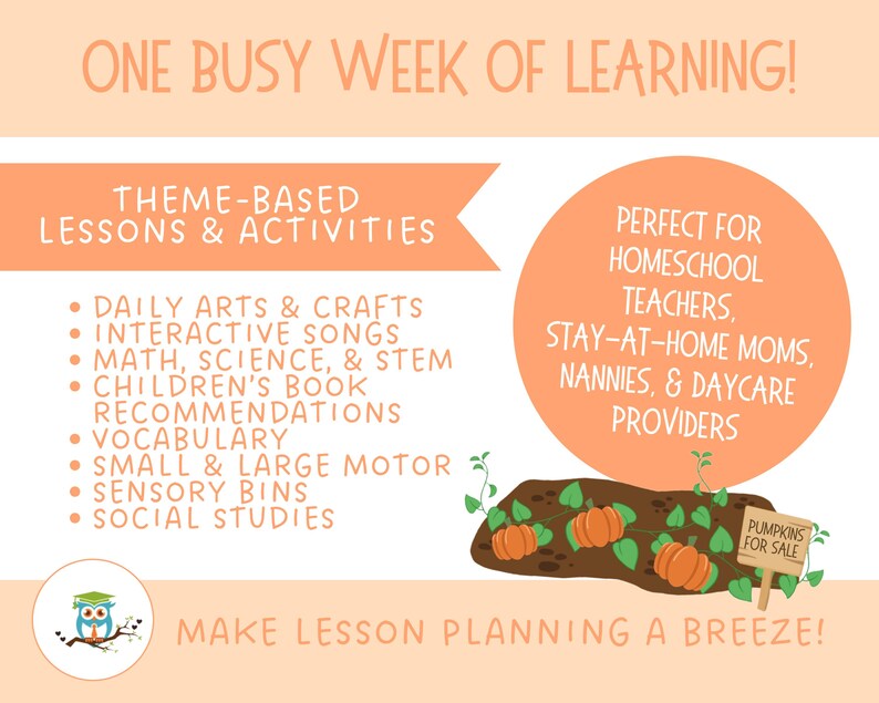 Pumpkin Patch Preschool Curriculum: Fall Learning Activities ...