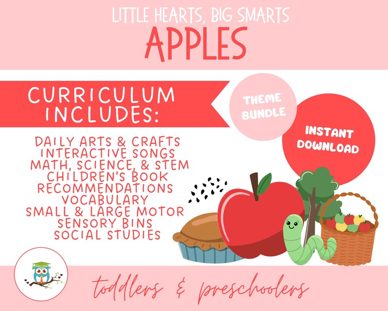 Apple Preschool Curriculum: Fall Activities & Crafts (ages 2-5 ...