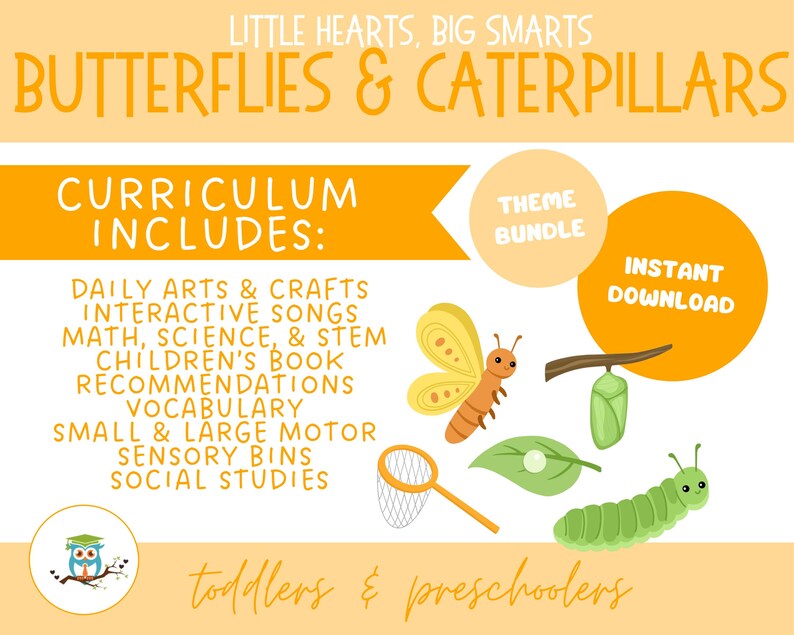 Butterfly Life Cycle Preschool Curriculum: Spring Homeschool Activities ...