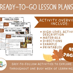 Thanksgiving Preschool Curriculum: Turkey Theme Activities (printable ...