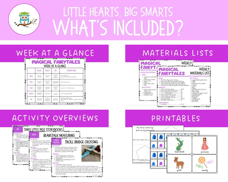 Fairytale Stories Pre-k Activities Book-focused Homeschool Curriculum ...