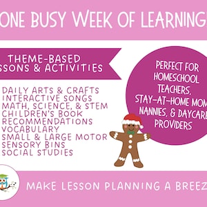 Gingerbread Preschool Unit | Toddler Winter Lesson Plans | Christmas ...