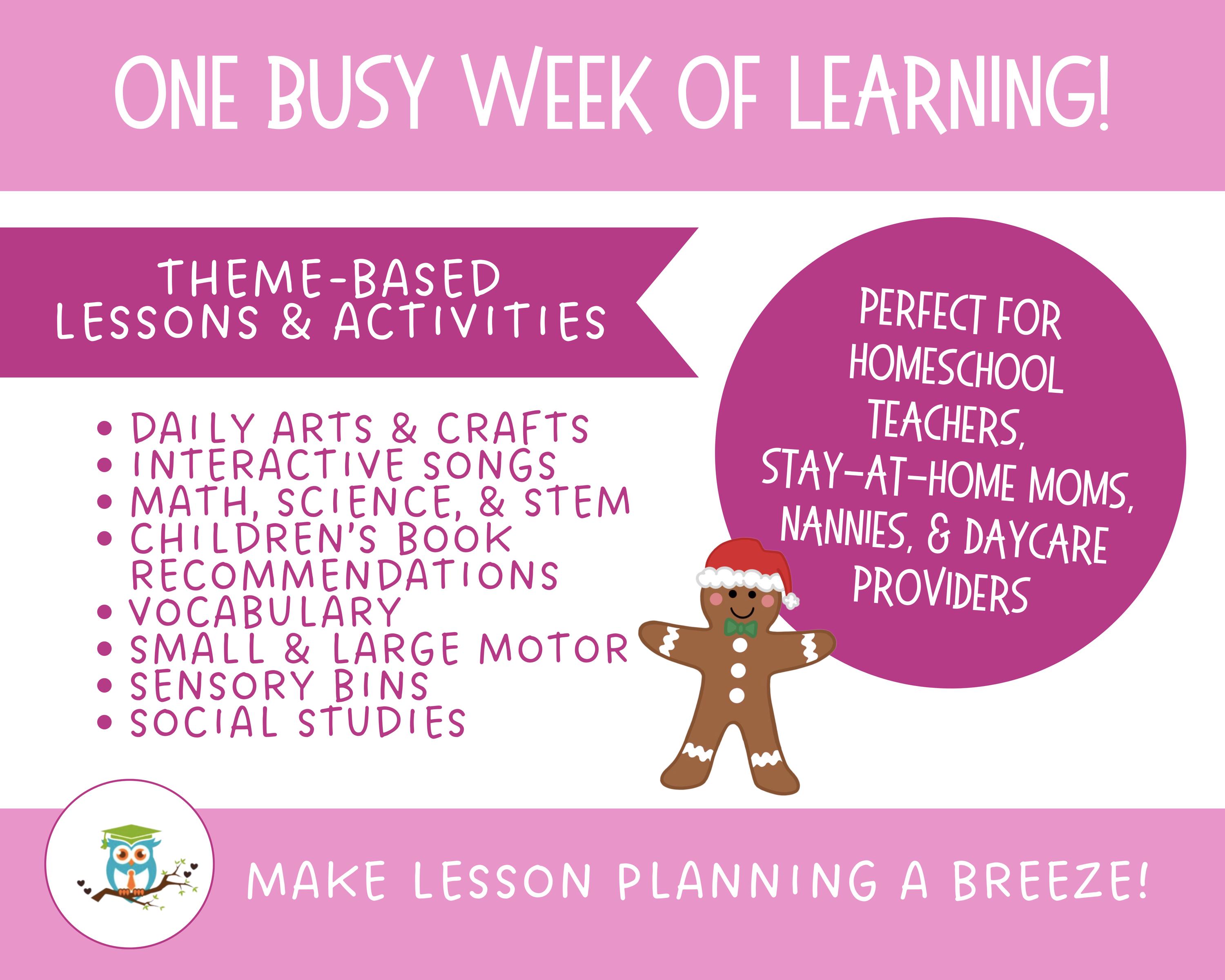 Gingerbread Preschool Unit | Toddler Winter Lesson Plans | Christmas ...